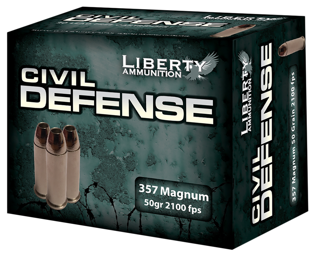 Liberty Ammunition Civil Defense .357 Magnum 50gr Lead-Free Fragmenting ...